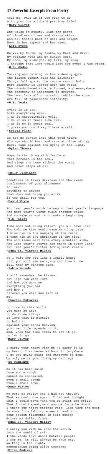 17 Of The Most Powerful Excerpts From Poetry - Writers Write