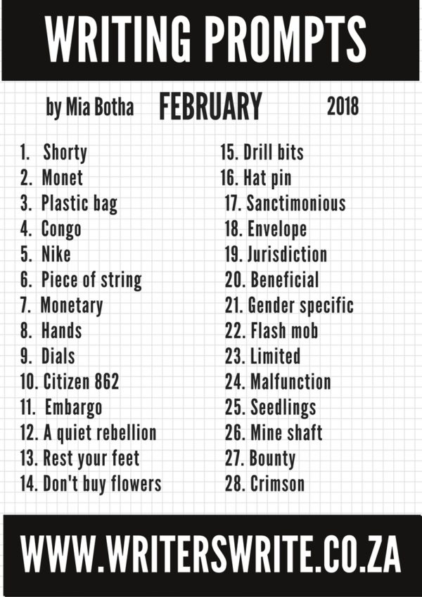 28 Writing Prompts For February 2018 - Writers Write