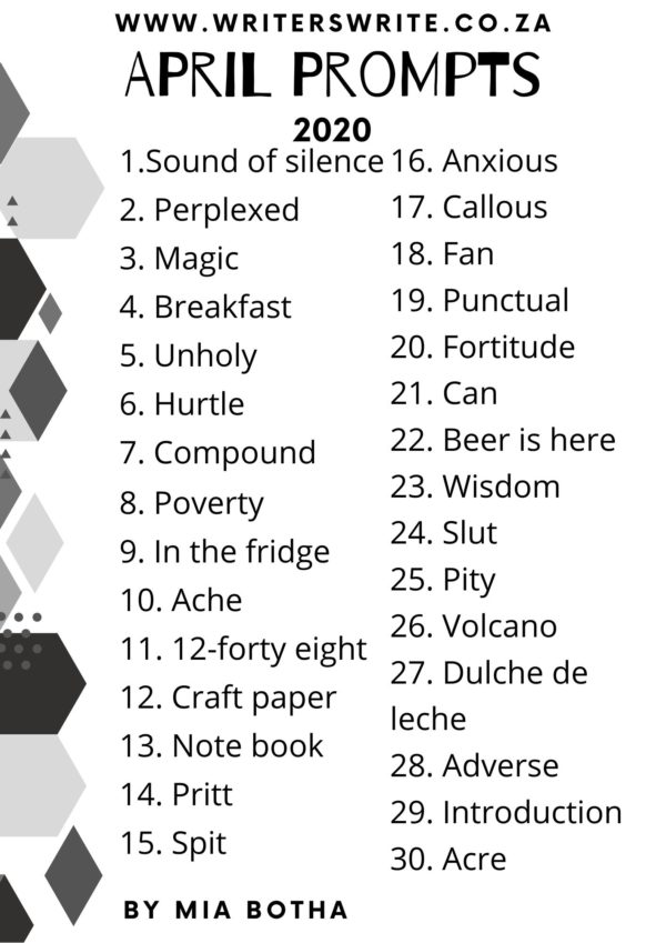 30 Writing Prompts For April 2020 - Writers Write
