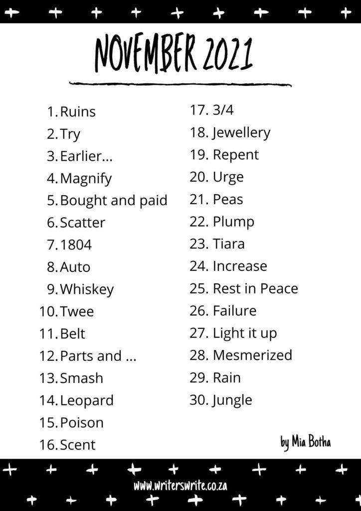 30 Writing Prompts For November 2021 - Writers Write