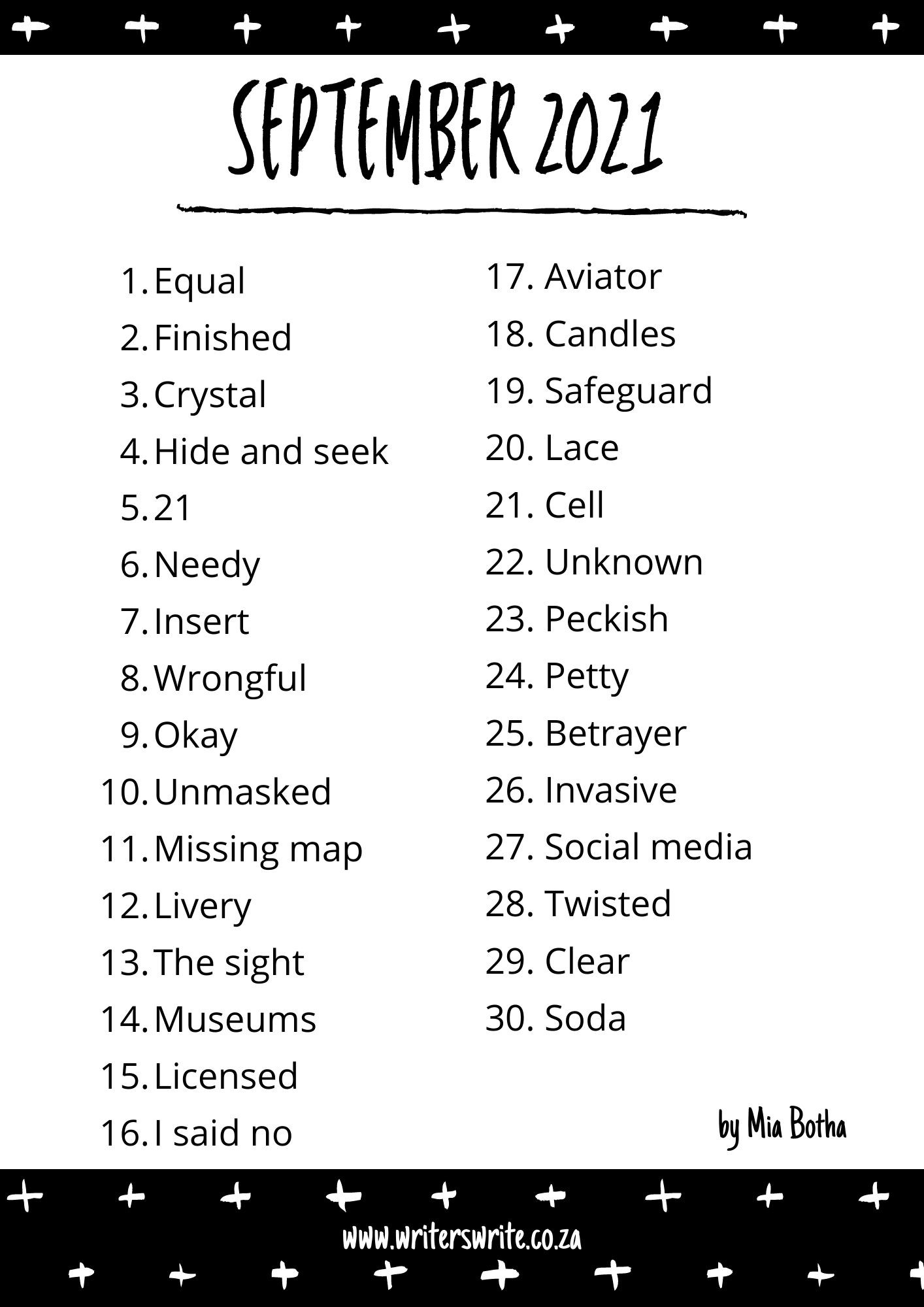 30 Writing Prompts For September 2021 Writers Write 30 Writing Prompts For September 2021 Writers Write
