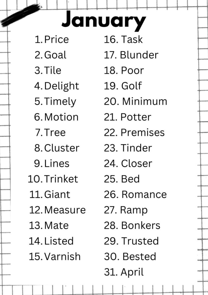 31 Writing Prompts For January 2023 - Writers Write