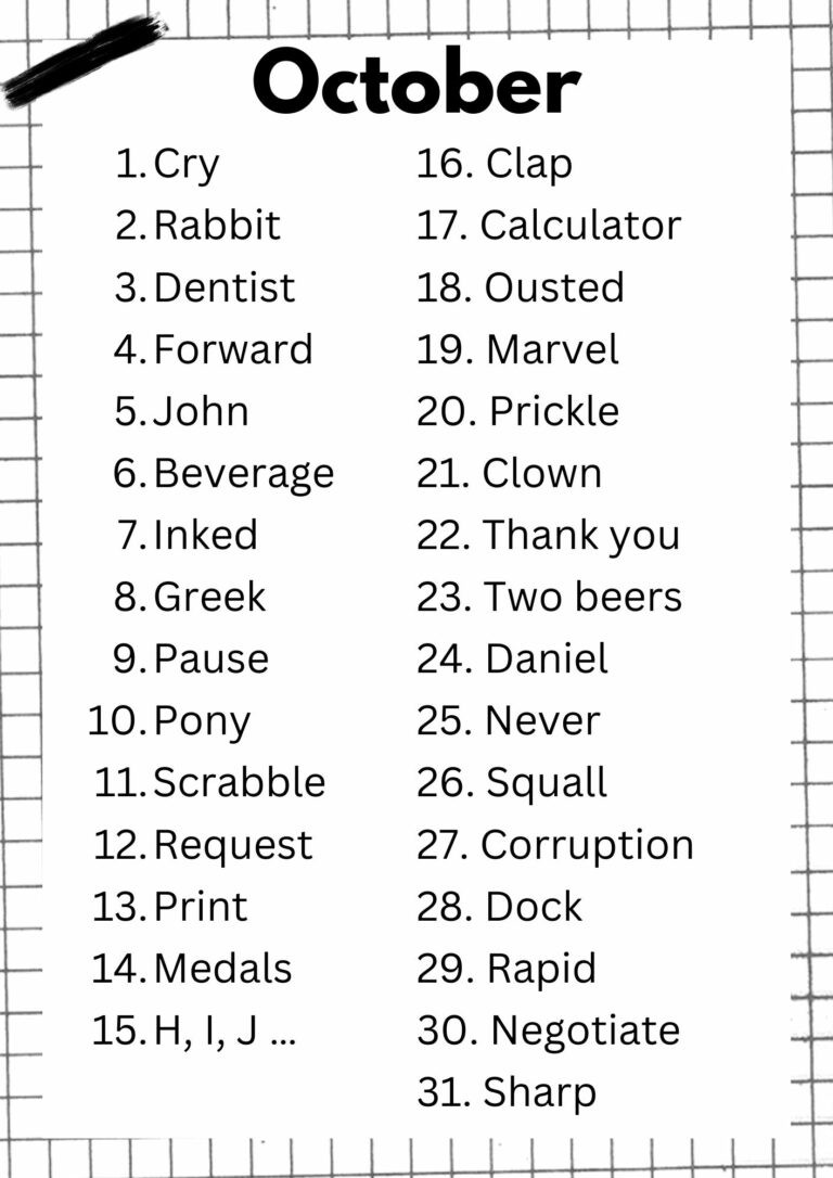 31 Writing Prompts For October 2023 - Writers Write