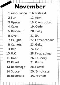 30 Writing Prompts For November 2023 - Writers Write