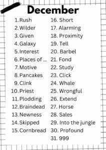 31 Writing Prompts For December 2023 - Writers Write