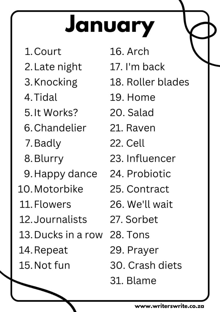 31 Writing Prompts For January 2024 - Writers Write