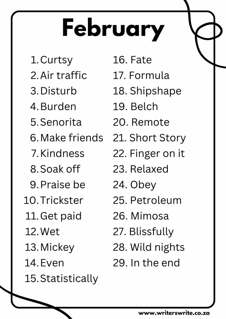 29 Writing Prompts For February 2024 - Writers Write