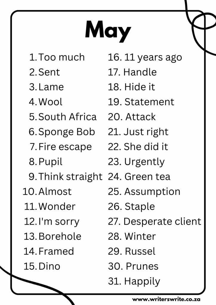 31 Writing Prompts For May 2024 - Writers Write