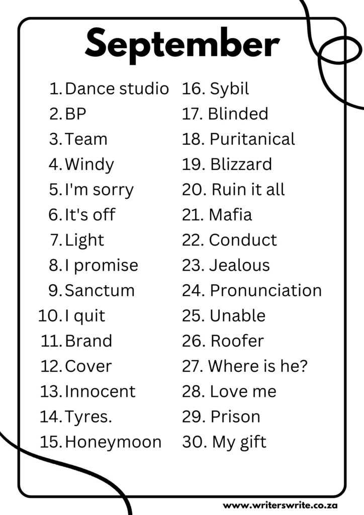 30 Writing Prompts For September 2024 - Writers Write