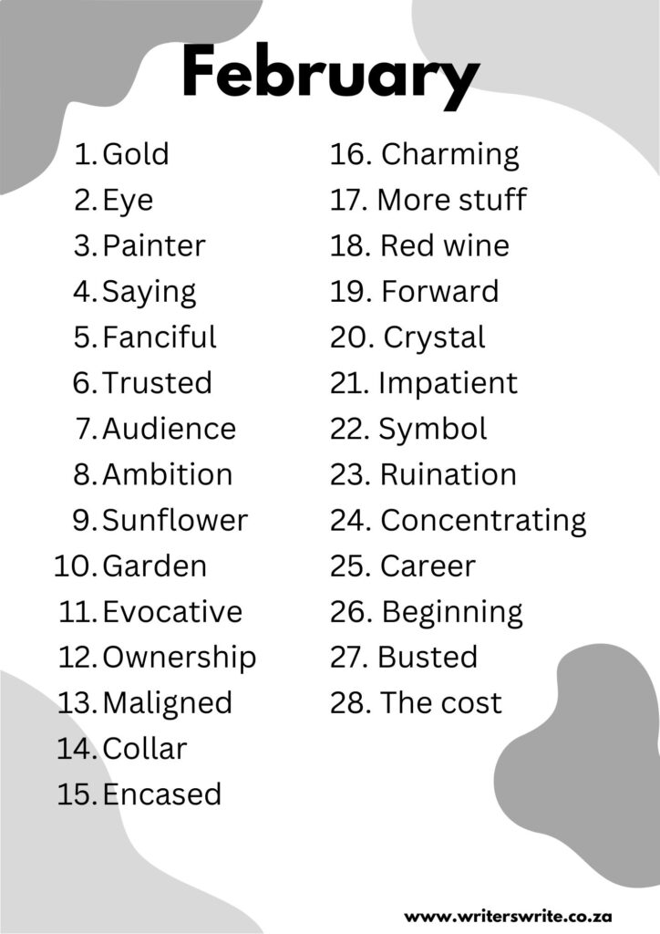28 Writing Prompts For February 2025 - Writers Write