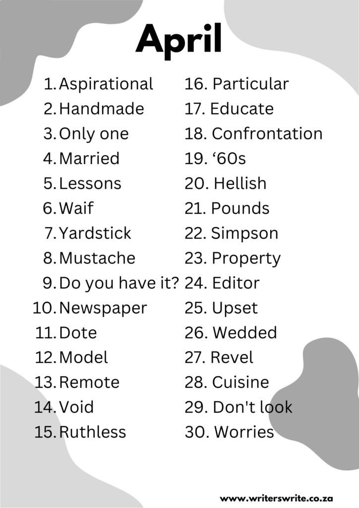 30 Writing Prompts For April 2025 - Writers Write