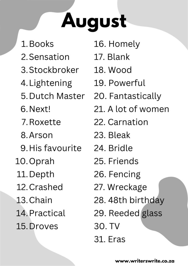 31 Writing Prompts For August 2025 - Writers Write