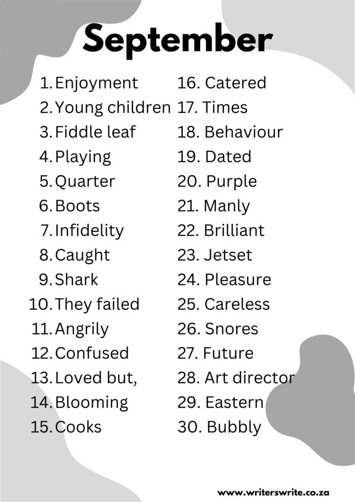 30 Writing Prompts For September 2025 - Writers Write
